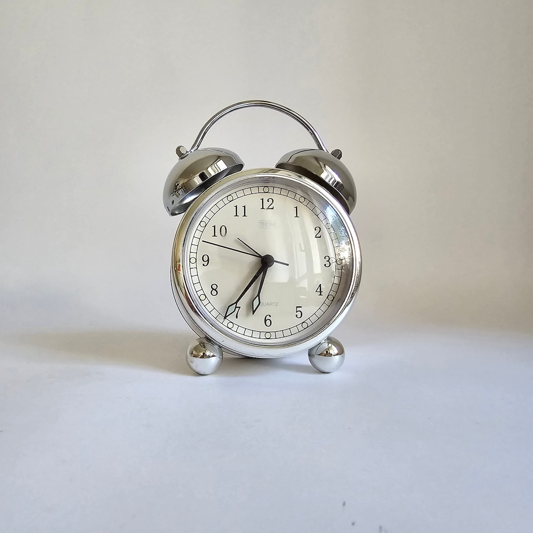Vintage Chrome Alarm Clock - Etsy