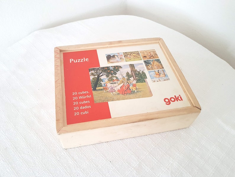 Vintage Wooden Cube Puzzle With A Wooden Box 6 Puzzles in 1 - Etsy