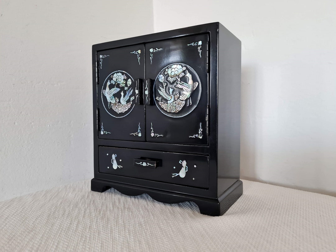 Vintage Chinese Jewelry Box Antique Jewelry Box Mother of Pearl Inlay ...