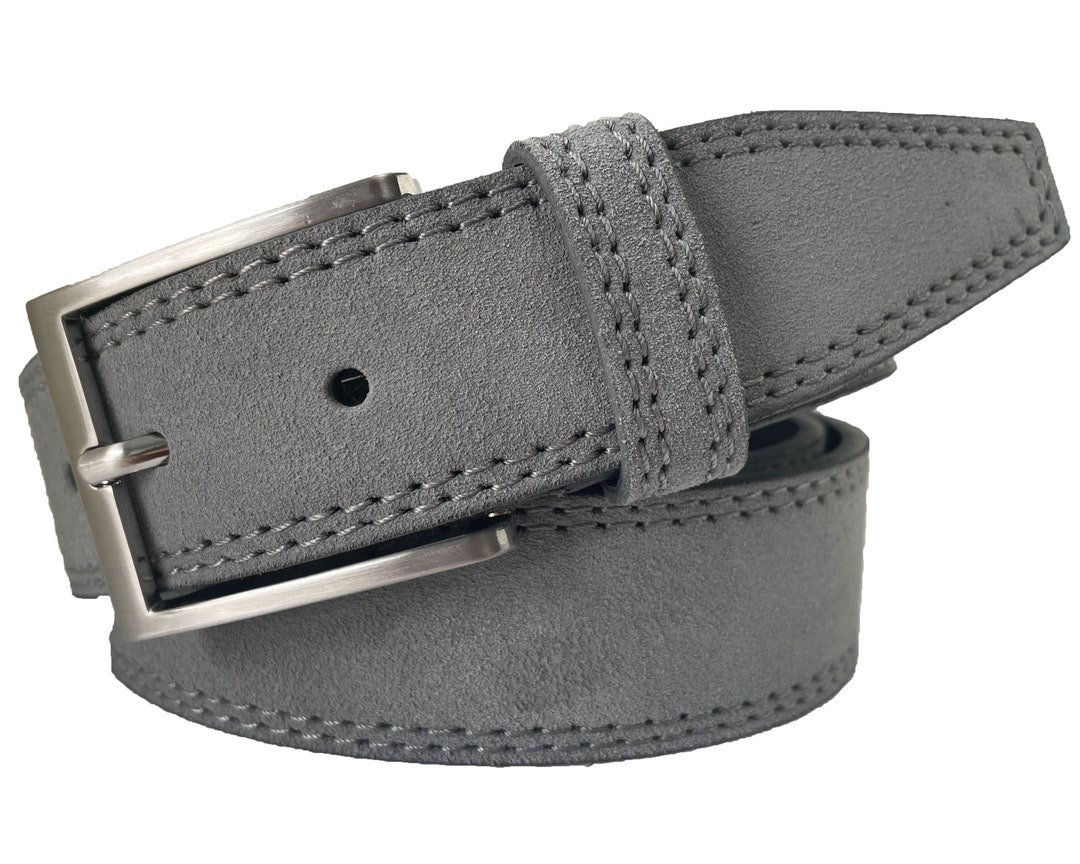 Mens Italian Suede Belt Light Grey 35mm - Etsy