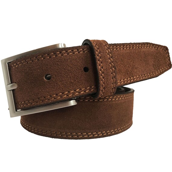 Mens brown suede belt store