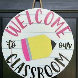 Welcome to Our Classroom Sign | Back to School Door Hanger - Etsy