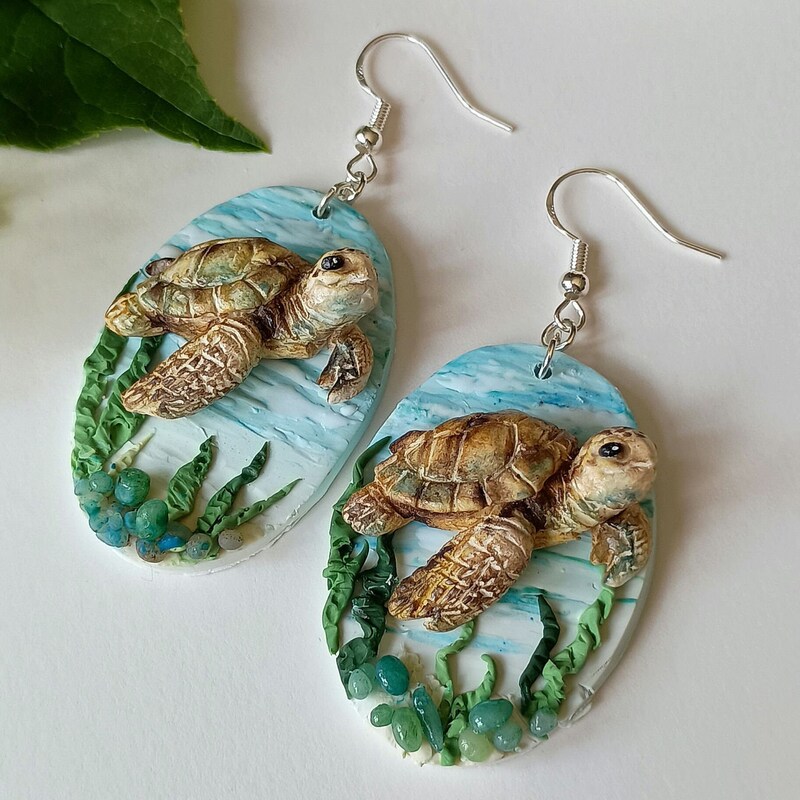 Turtle Earrings - Etsy