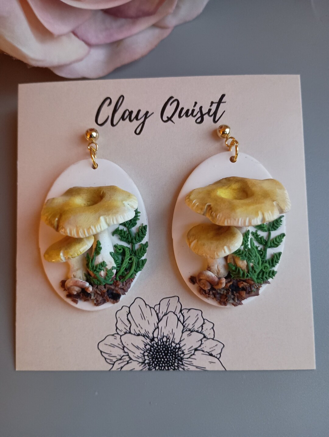 Mushroom Earrings Woodland Earrings Cottage Core Jewelry Handmade ...