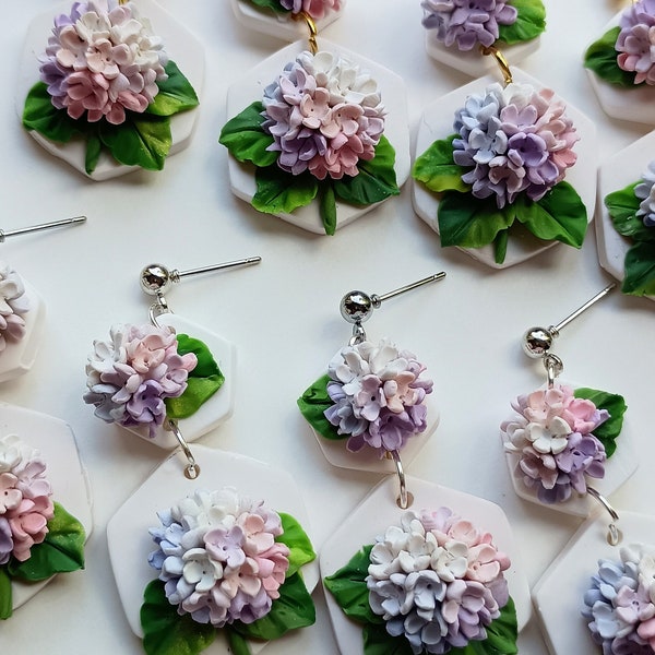 Hydrangea Earrings - Etsy