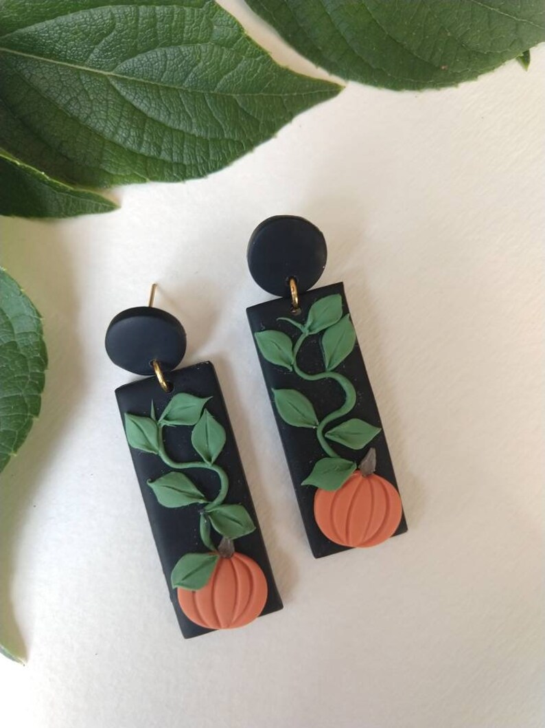 Pumpkin Clay Earrings Fall Clay Earrings Handmade Polymer - Etsy