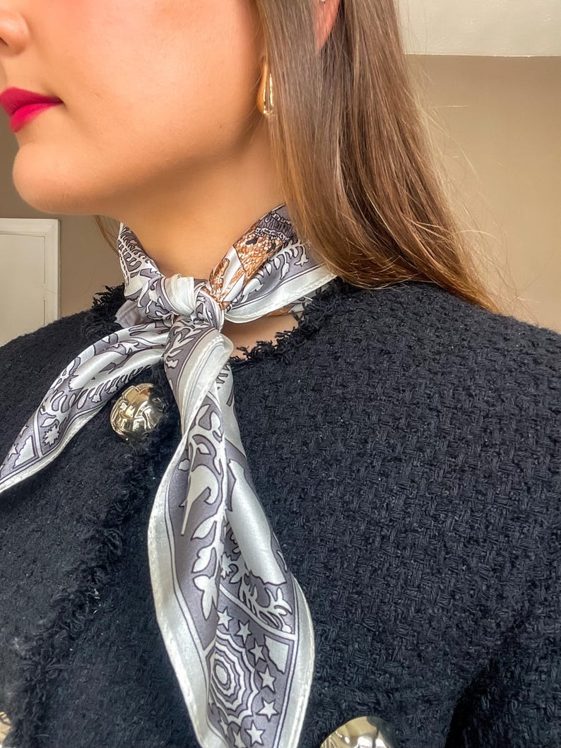 Elegant Silk Scarf With Artistic Print | Luxurious Silk Wrap ...