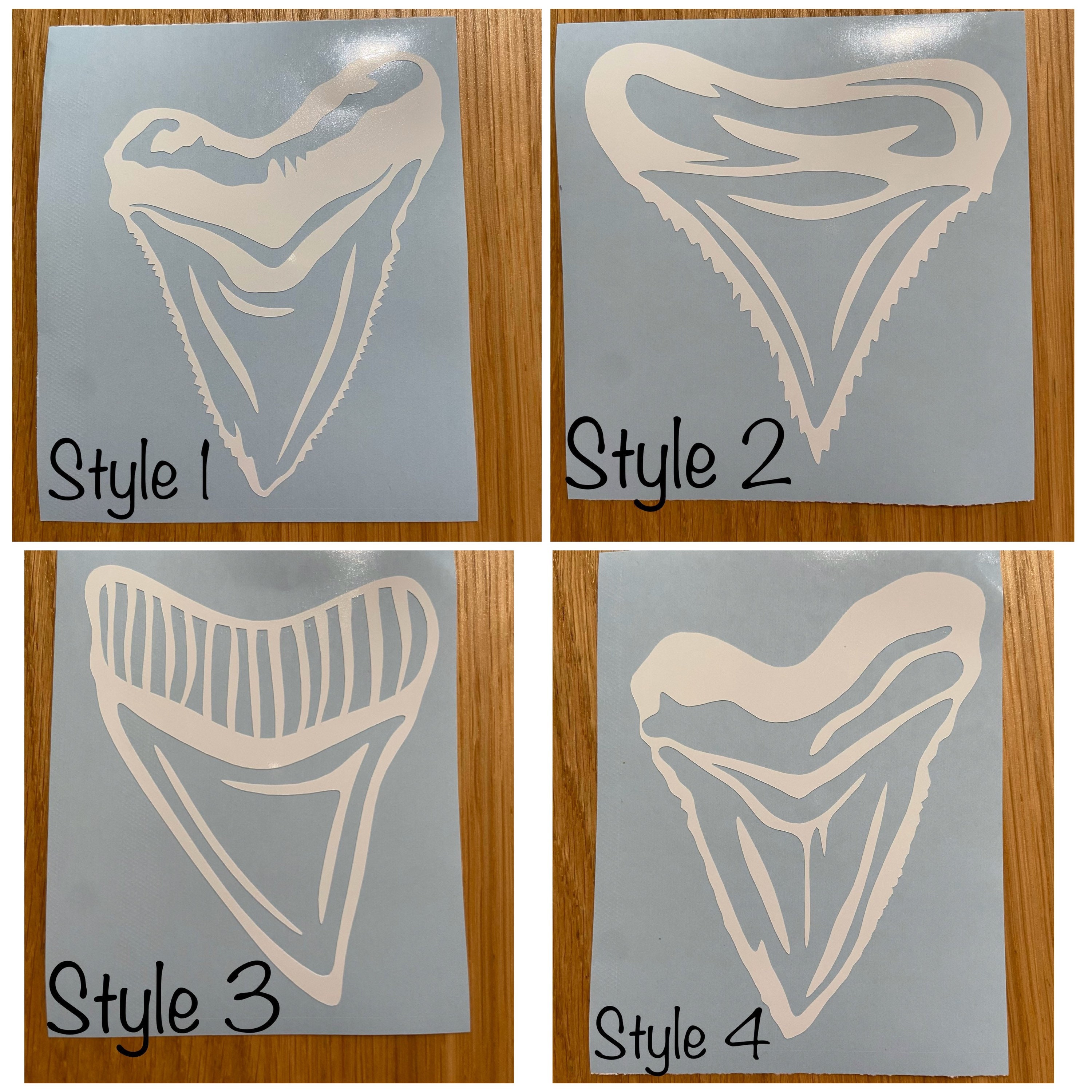 Shark tooth Vinyl Decal 4 styles Laptop Phone Car Truck | Etsy