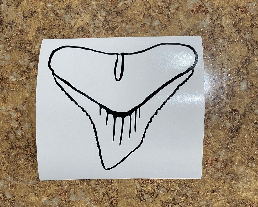 Bull Shark Tooth Vinyl Decal Sticker, Ocean Beach Coastal Fossil Salt ...