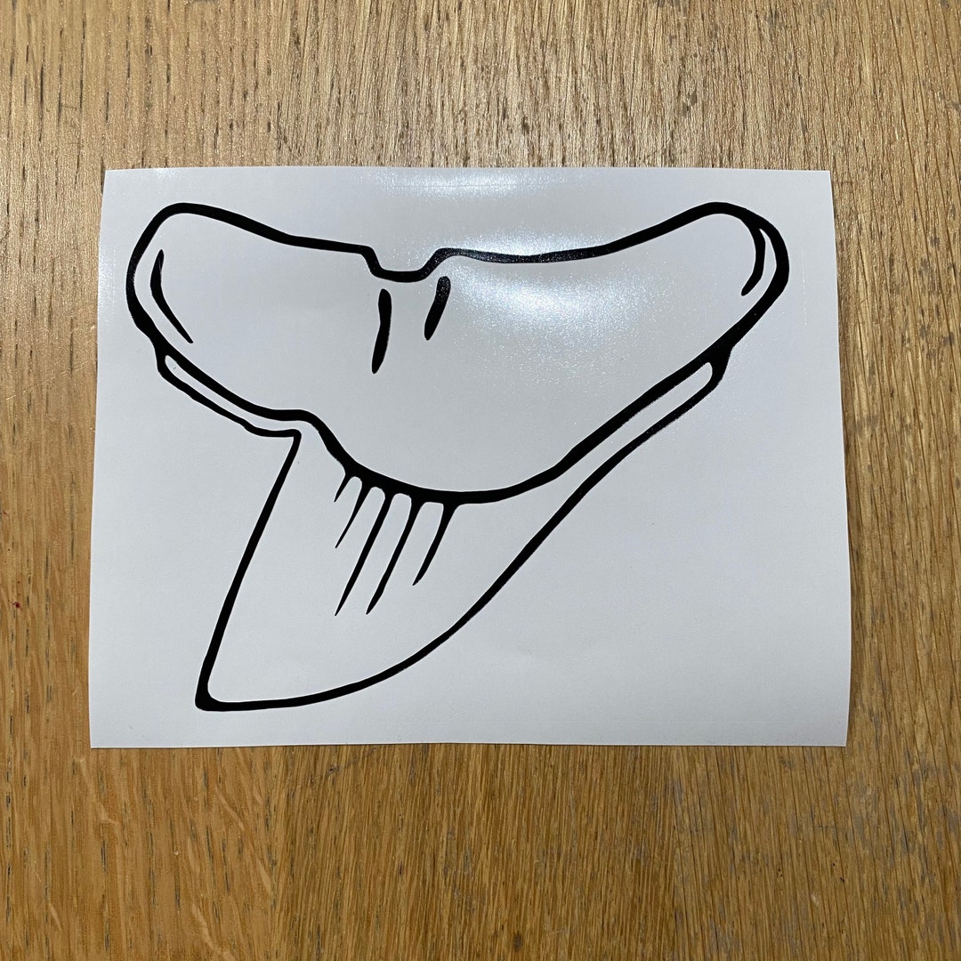 Hammerhead Shark Tooth Vinyl Decal Sticker, Ocean Beach Coastal Fossil ...
