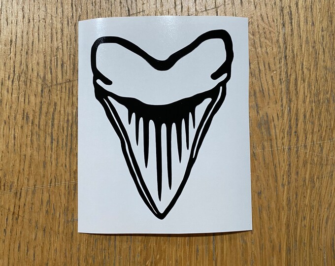 Megalodon BOLD Shark Tooth Vinyl Decal Sticker, Ocean Beach Coastal ...