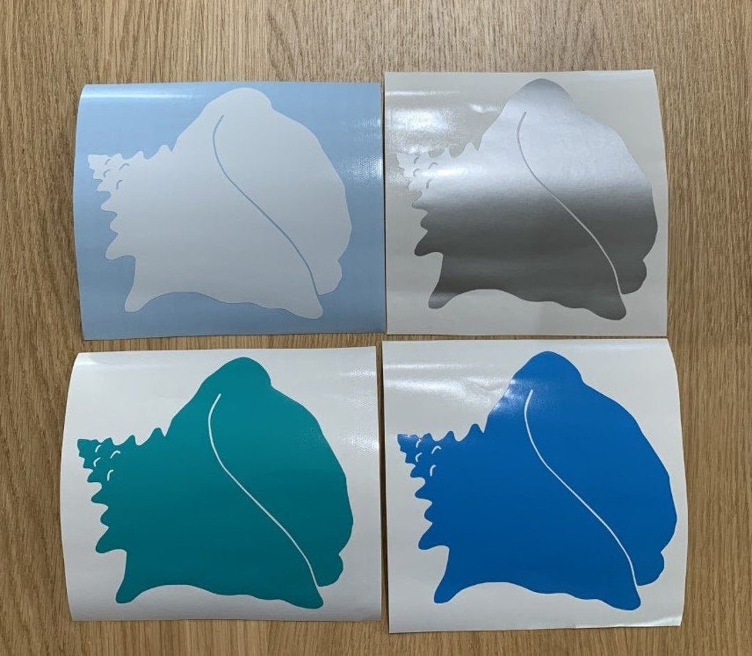 Queen Conch Shell Vinyl Sticker Decal, Ocean Beach Coastal Seashell ...