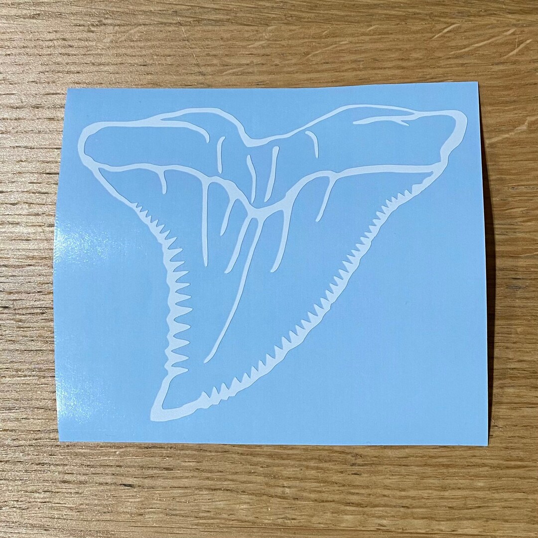 Snaggletooth Shark Tooth Vinyl Decal Sticker, Ocean Beach Coastal ...