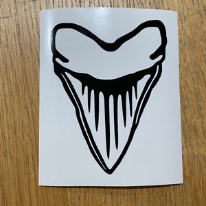 Megalodon BOLD Shark Tooth Vinyl Decal Sticker, Ocean Beach Coastal ...