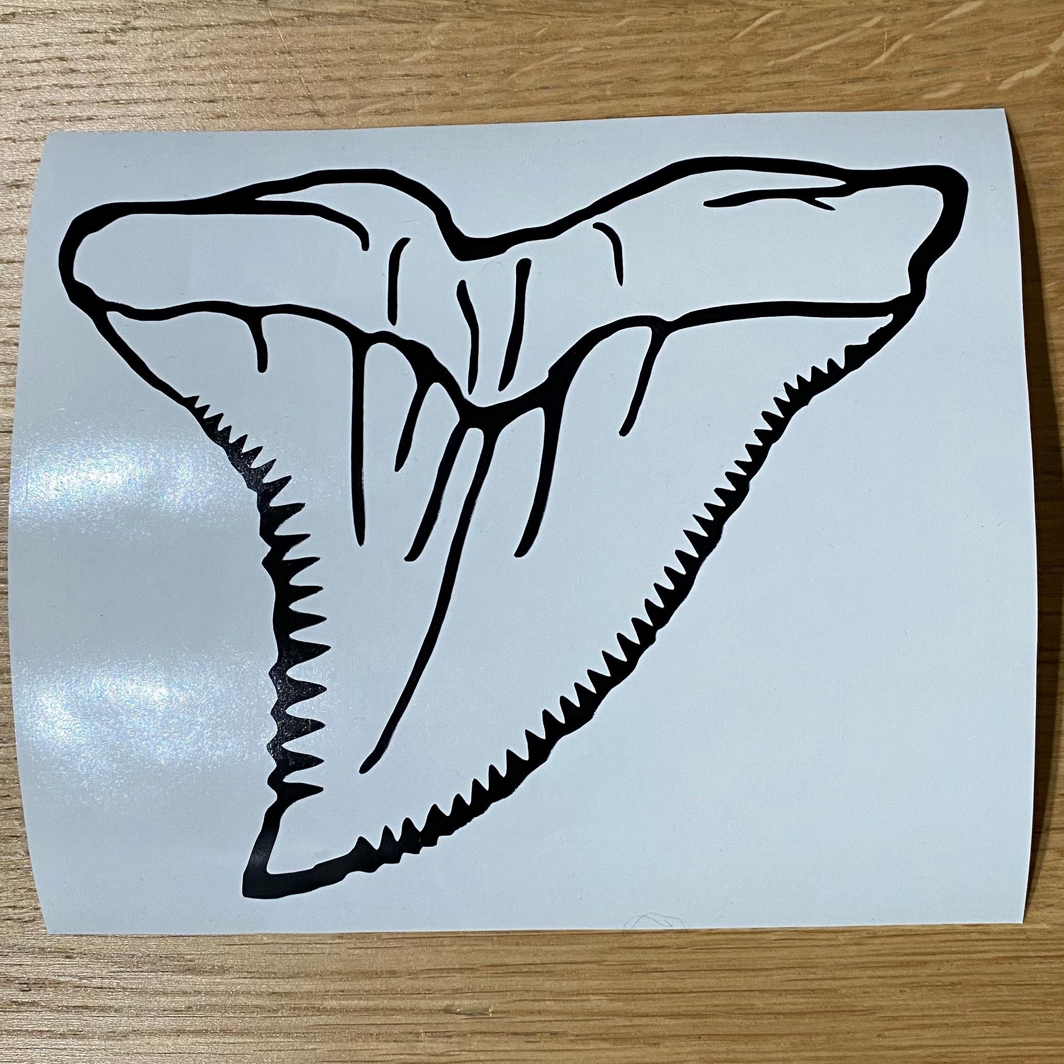 Snaggletooth Shark Tooth Vinyl Decal Sticker, Ocean Beach Coastal ...