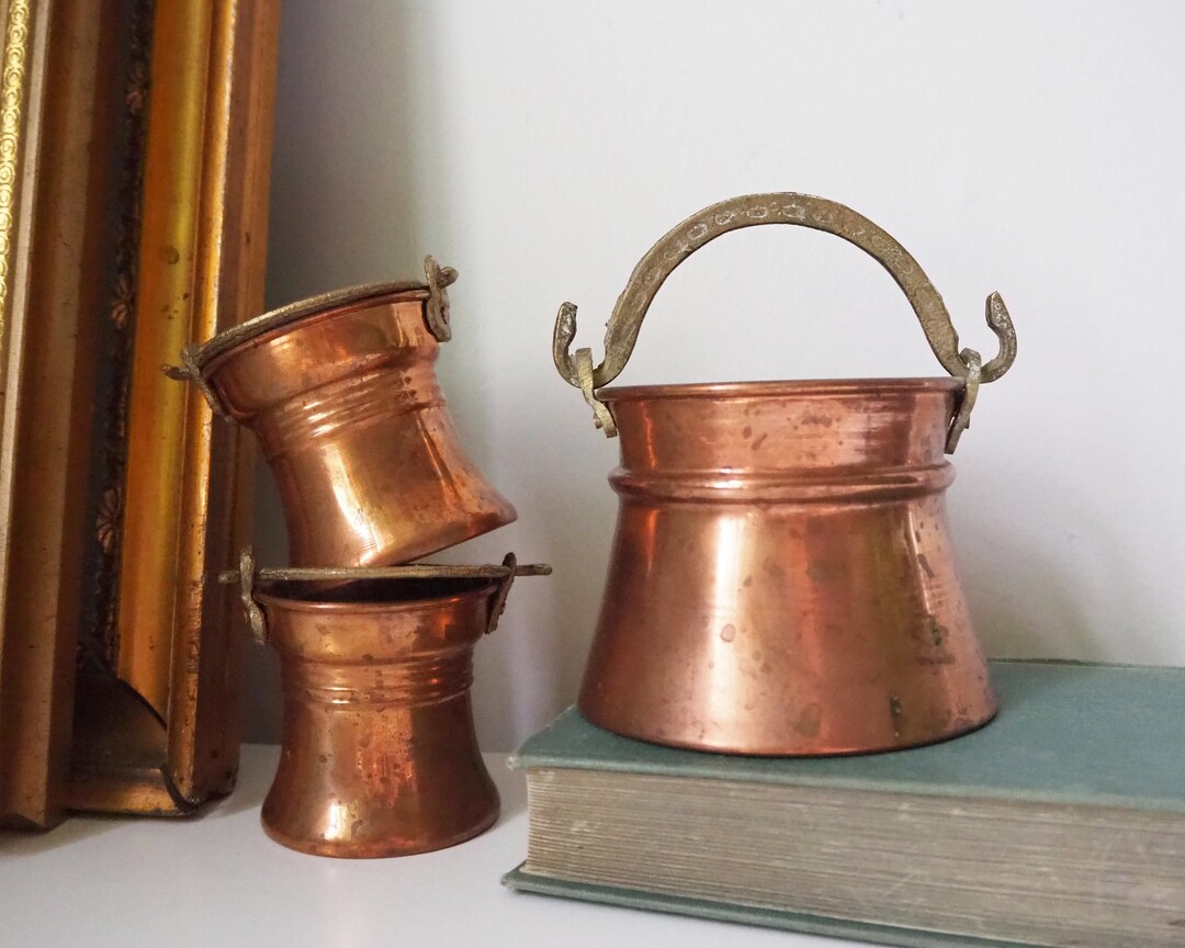 Set of Three Small Copper Cauldrons Copper Cauldrons Small Copper ...