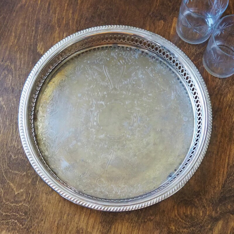Vintage Silver Tray - Etsy