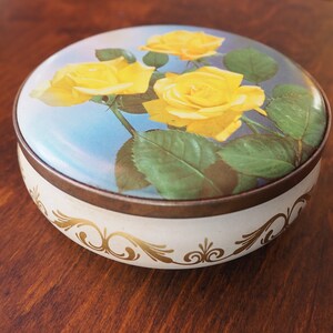 Vintage Floral Tin Box | Floral Tin Box | Vintage Storage Box | Round ...
