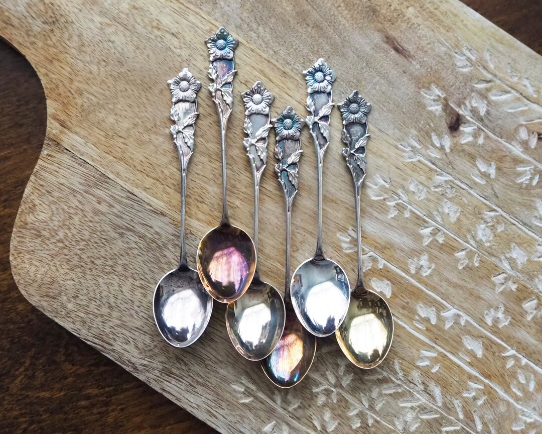 Set of Six Vintage Teaspoons | Vintage Alpacca Silver Teaspoons | Small ...