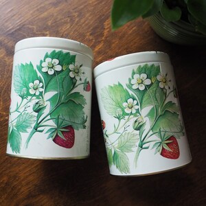Set of Two Vintage Tin Containers | Strawberry Tin Boxes | Vintage ...