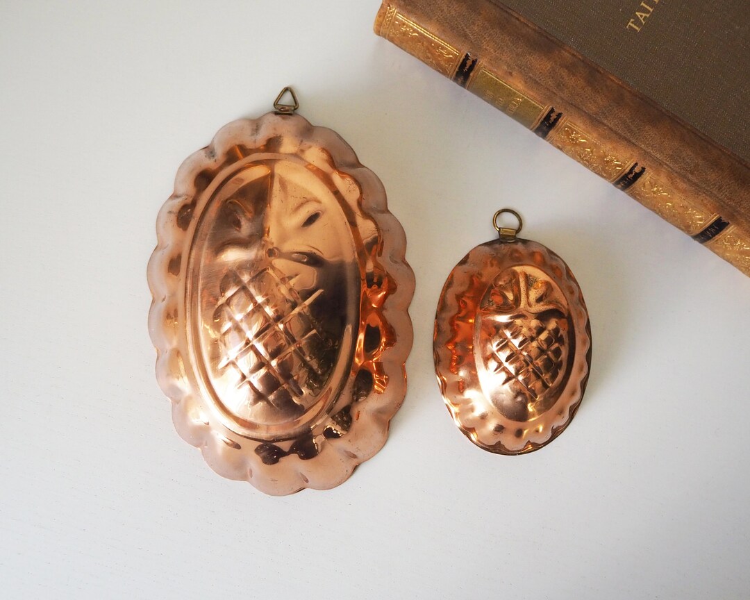 Vintage Copper Molds | Copper Pineapple Molds | Set of Two Vintage ...