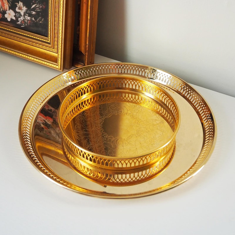 Gold Serving Tray - Etsy