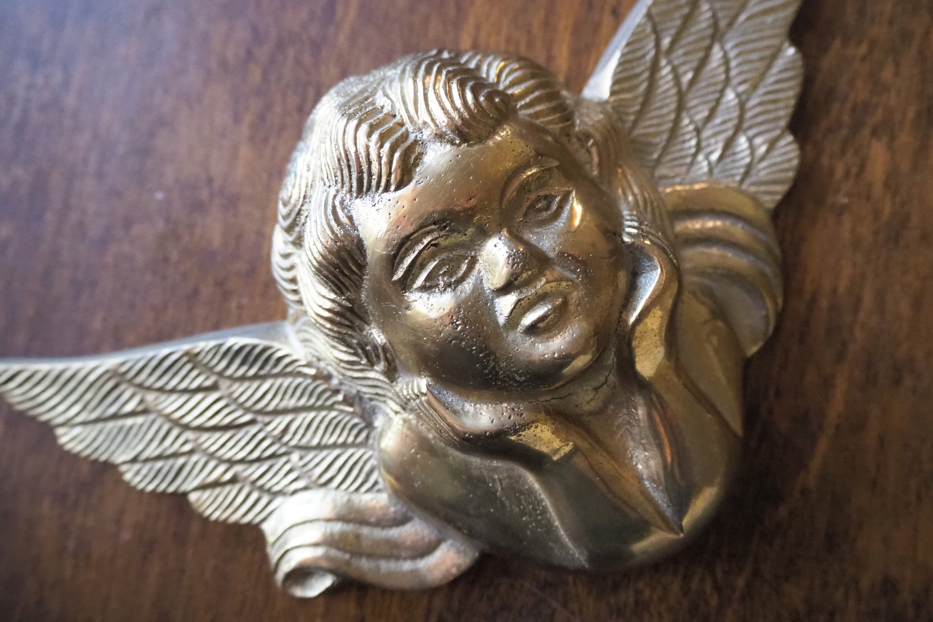 Vintage brass angel Angel wall ornament Vintage angel | Etsy
