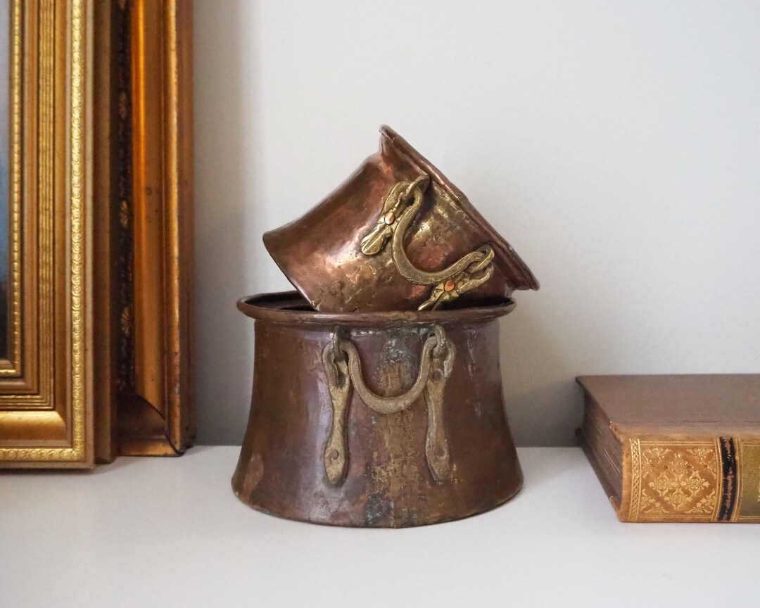 Set of Two Vintage Copper Planters Matching Copper Planters Vintage ...