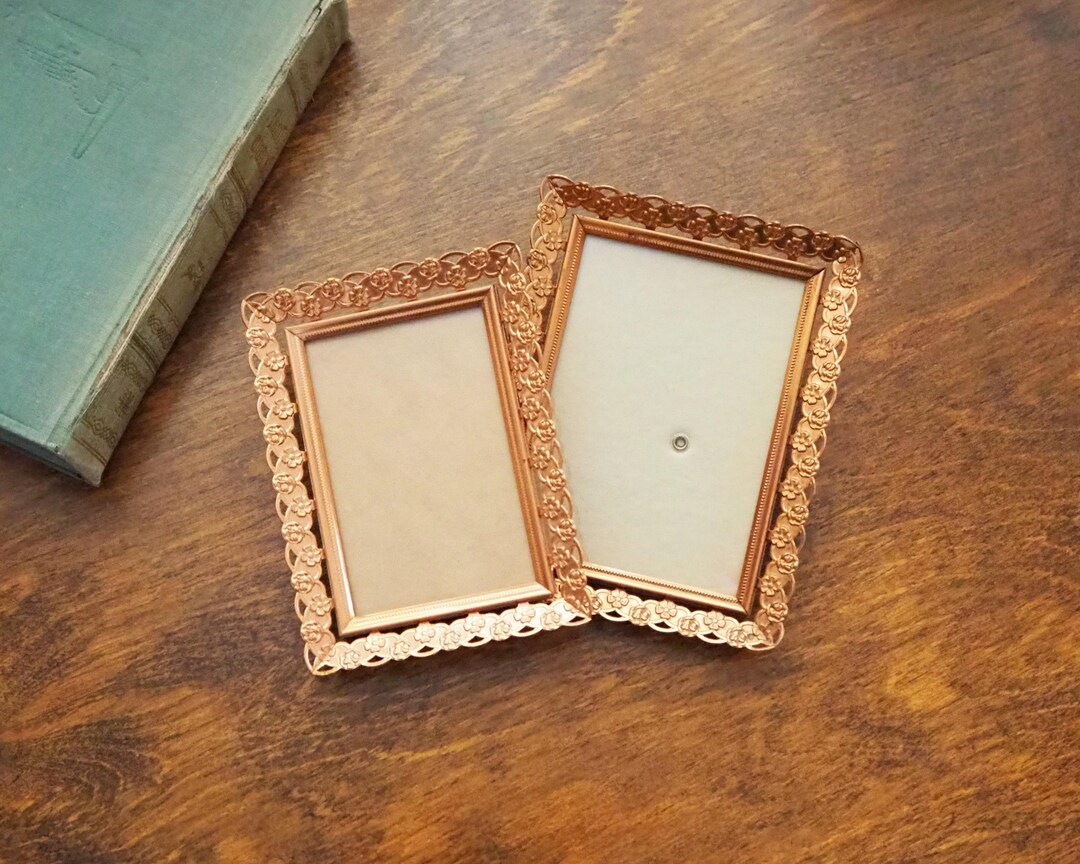 Vintage Rose Gold Photo Frames | Set of Two Vintage Photo Frames | Rose ...
