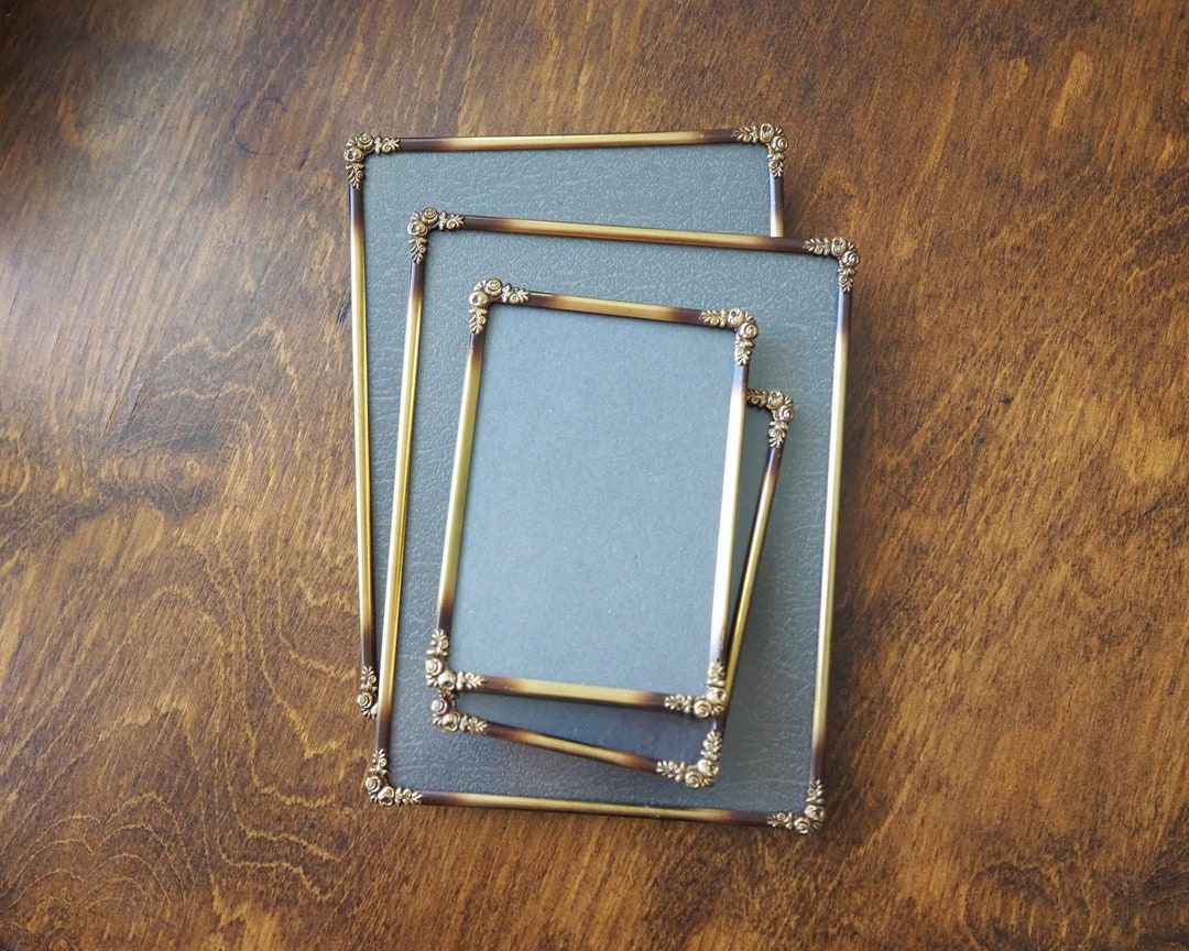 Set of Four Vintage Photo Frames | Vintage Brass Picture Frames | Set ...