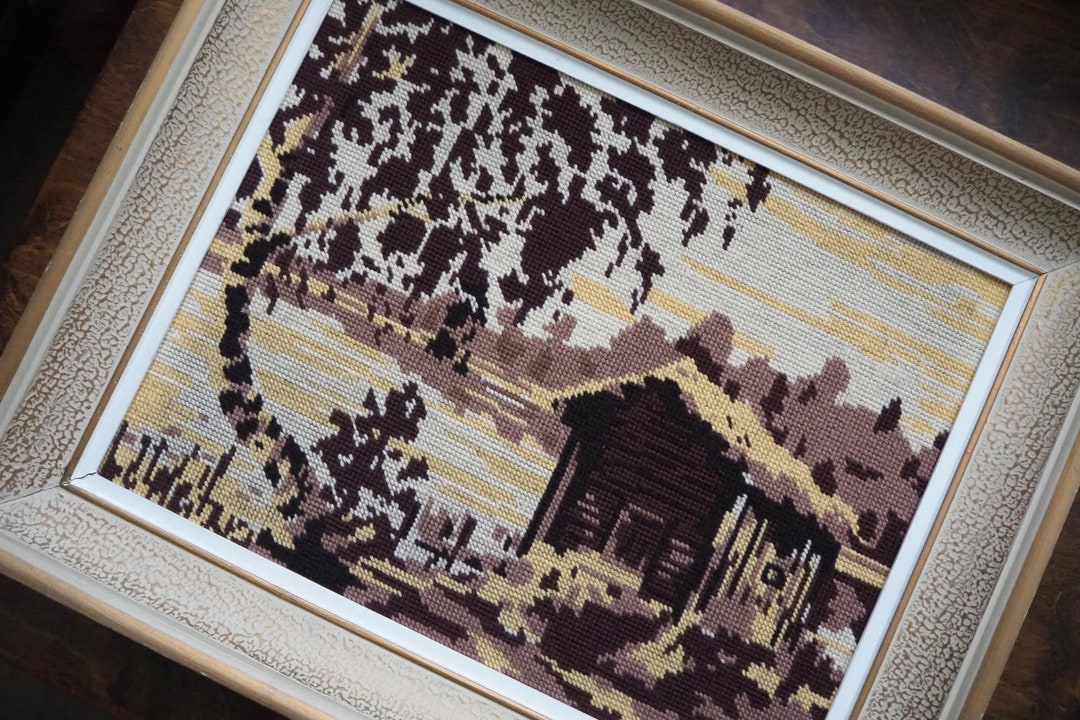 Vintage Needlepoint Wall Art | Landscape Needlepoint | Scandinavian ...