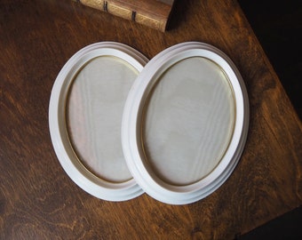 Set of Two Vintage Picture Frames | Wooden Photo Frames | Large Oval ...