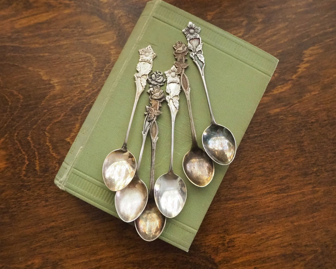 Set of Six Vintage Teaspoons | Small Silver Plated Teaspoons ...