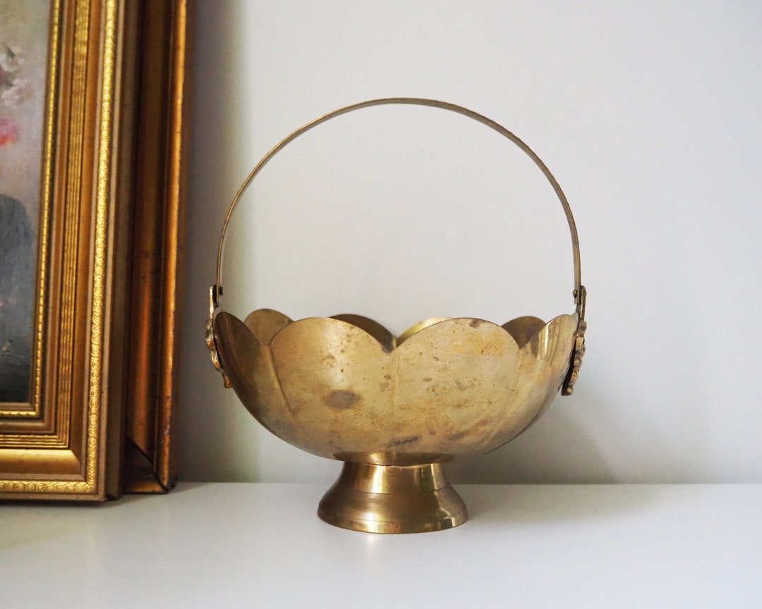 Vintage Brass Footed Bowl Brass Footed Bowl Vintage Brass Bowl Brass ...