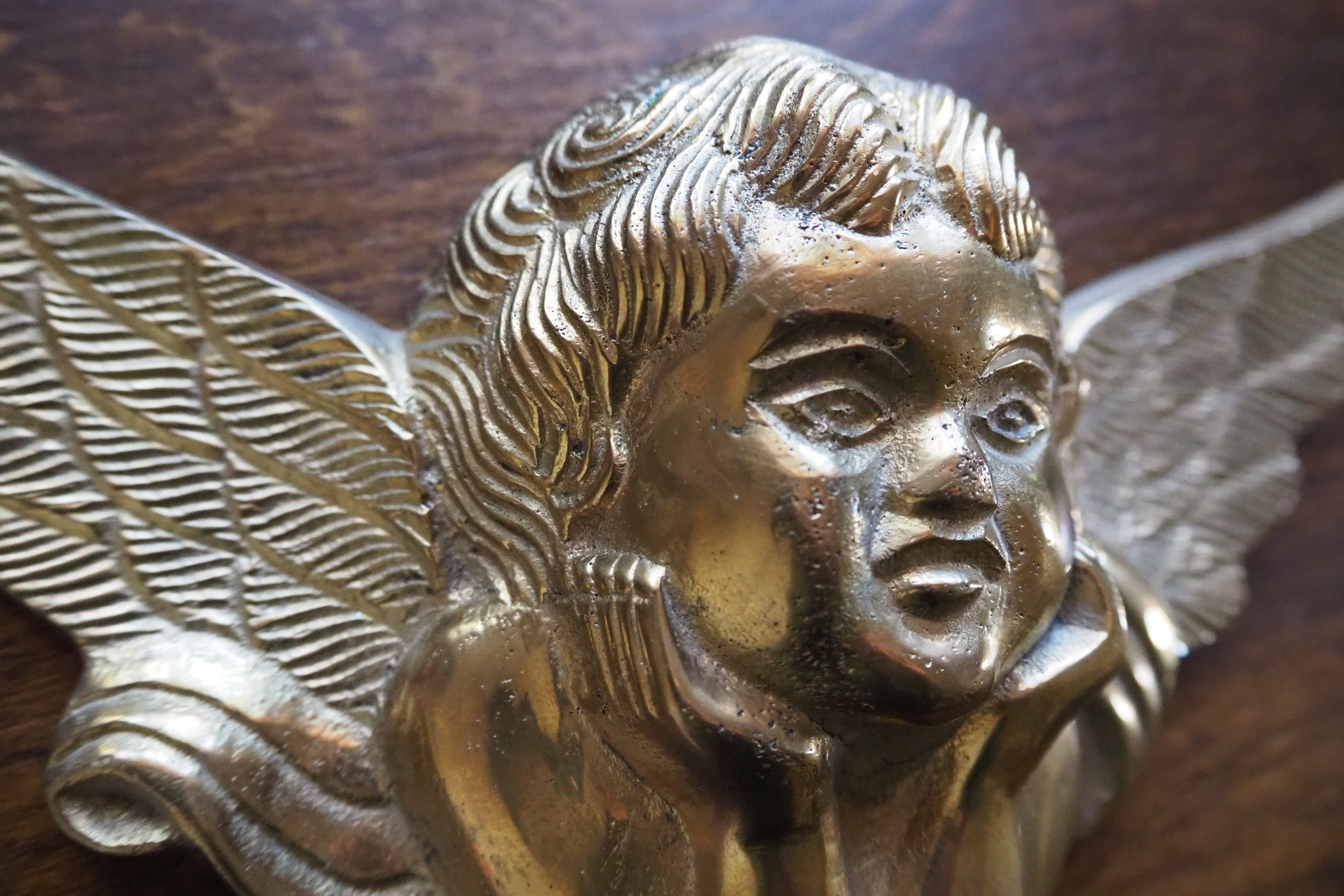 Vintage brass angel Angel wall ornament Vintage angel | Etsy