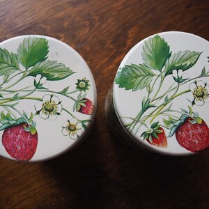 Set of Two Vintage Tin Containers | Strawberry Tin Boxes | Vintage ...