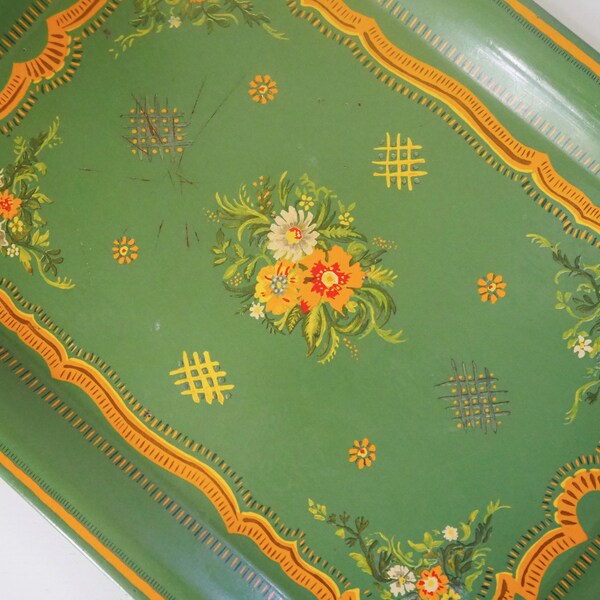 Floral Metal Tray - Etsy