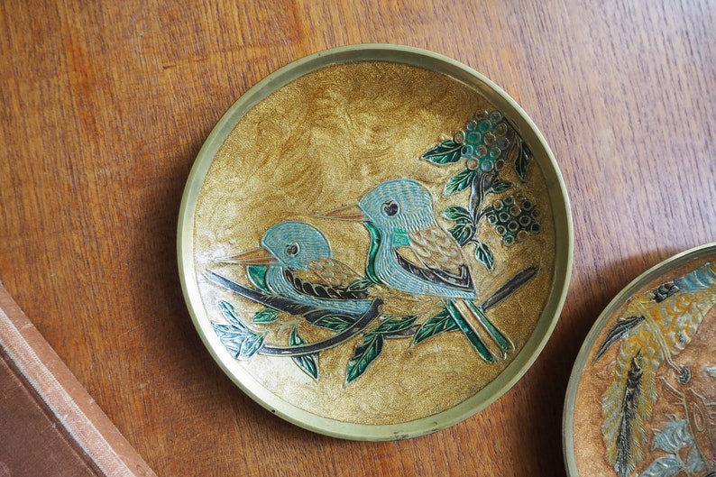 Vintage Brass Bird Plate Decorative Bird Plate Vintage - Etsy