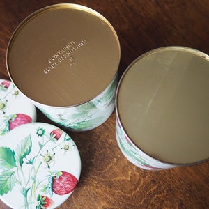 Set of Two Vintage Tin Containers | Strawberry Tin Boxes | Vintage ...