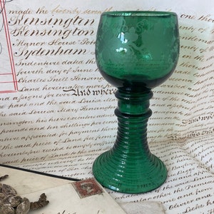 Antique Green Glass Roemer With Grapes and Vine Leaves. Antique Glass ...
