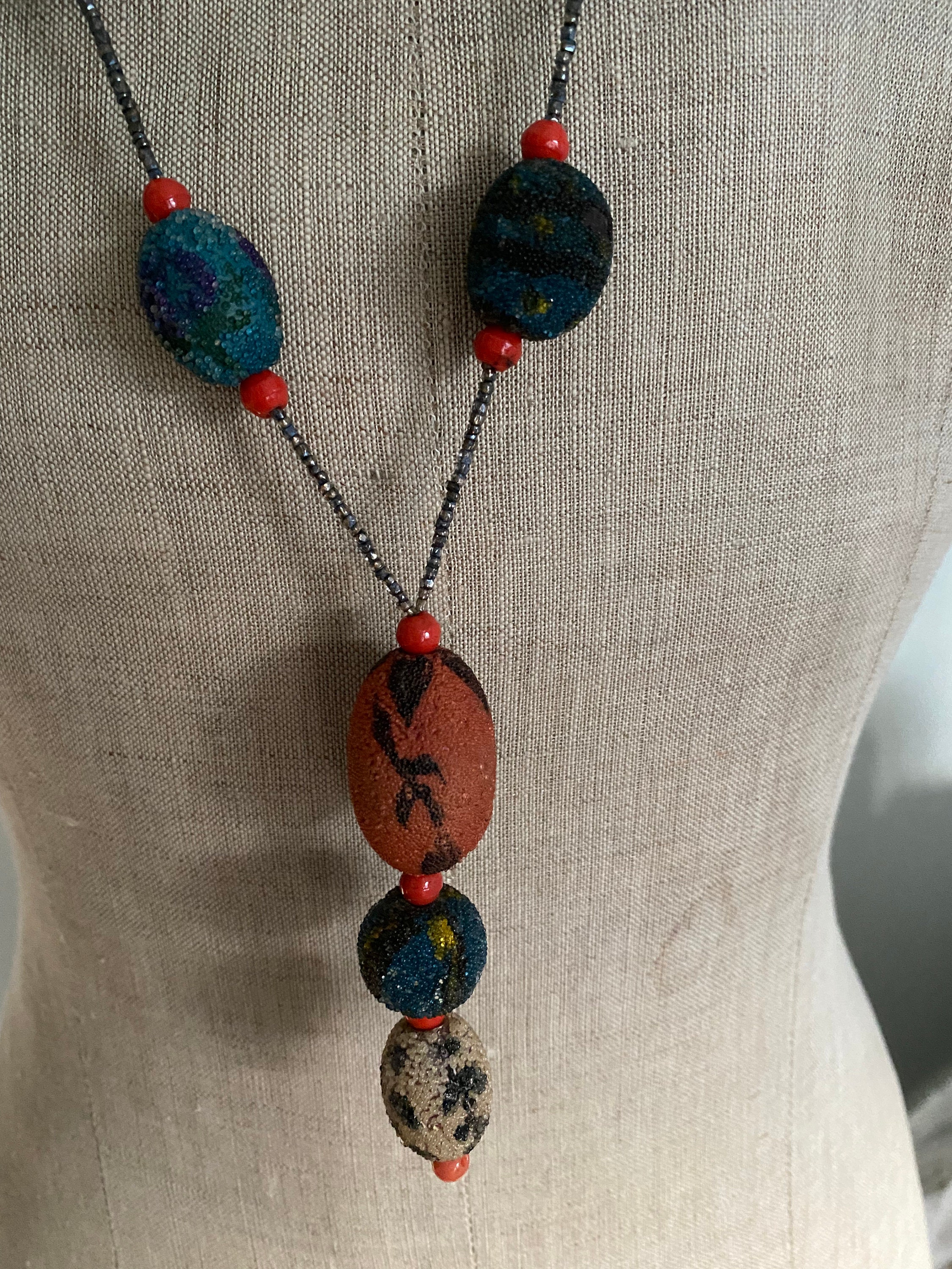 1920s Art Deco Flapper Necklace, Ballotini "sugar" Glass Beads - Etsy