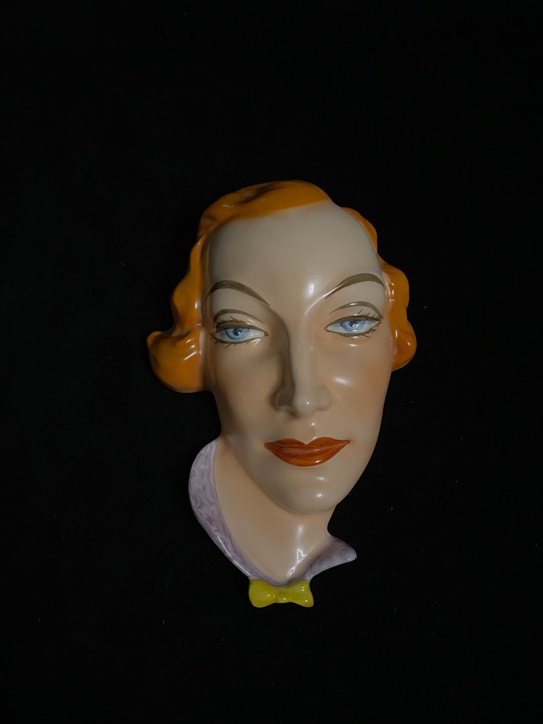 Art Deco Wall Mask Made in Czechoslovakia. 1930s Wall Mask of Woman ...