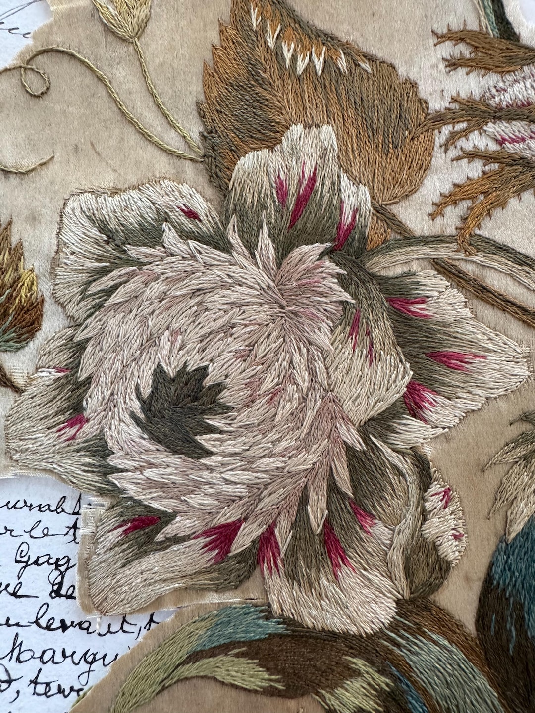 Antique Hand Embroidery on Silk From the 18th Century. Stunning ...