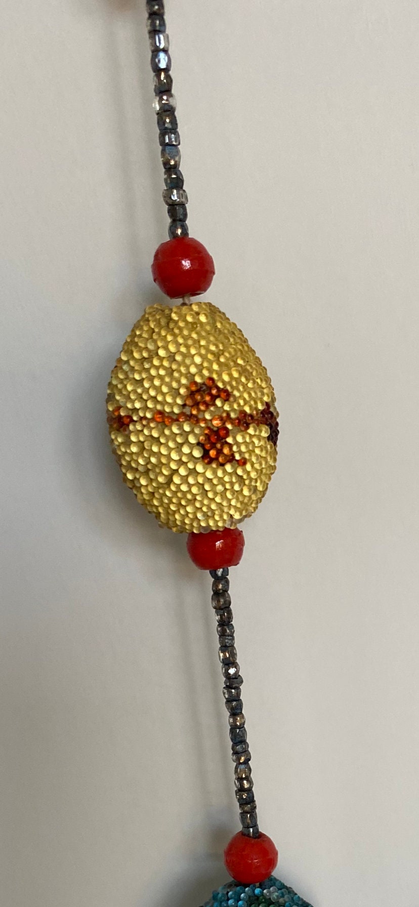 1920s Art Deco Flapper Necklace, Ballotini 