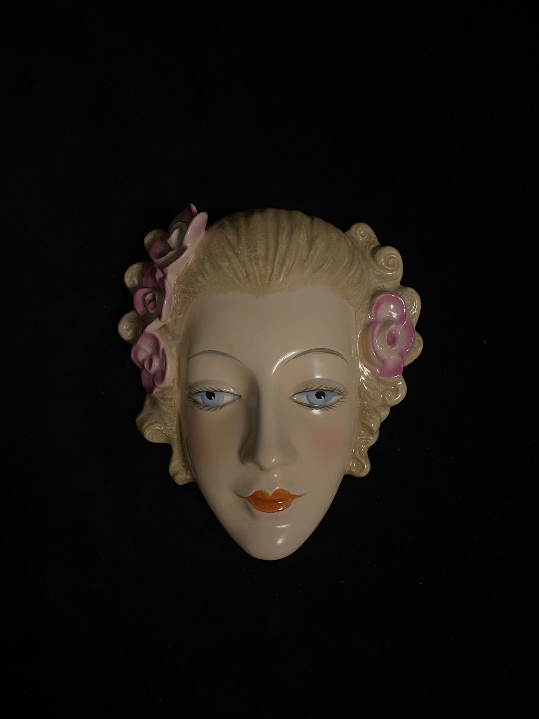 Art Deco Wall Mask Made by Goebel . Beautiful Hand Painted 1930s Wall ...