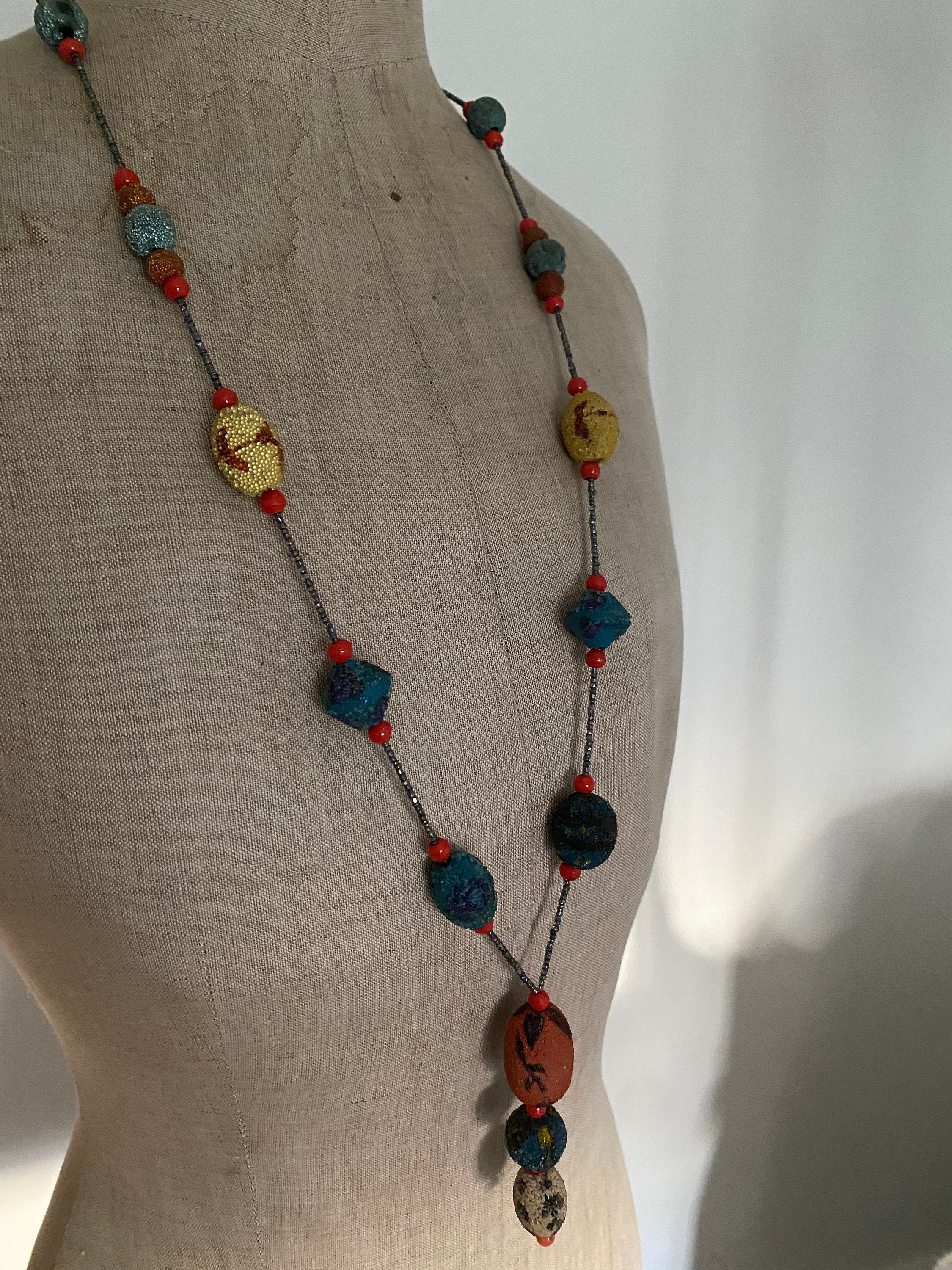 1920s Art Deco Flapper Necklace, Ballotini "sugar" Glass Beads - Etsy