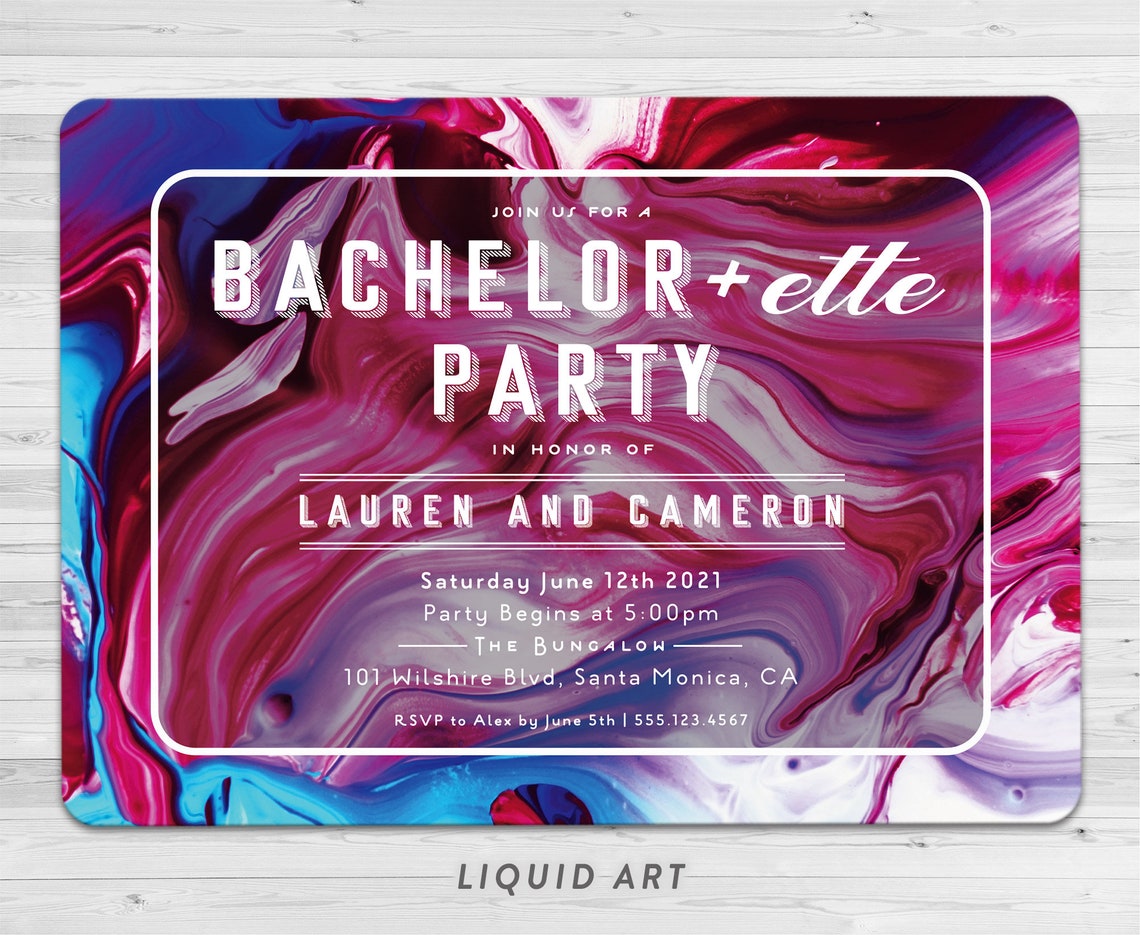 Joint Bachelor And Bachelorette Party Invitation Combined Etsy