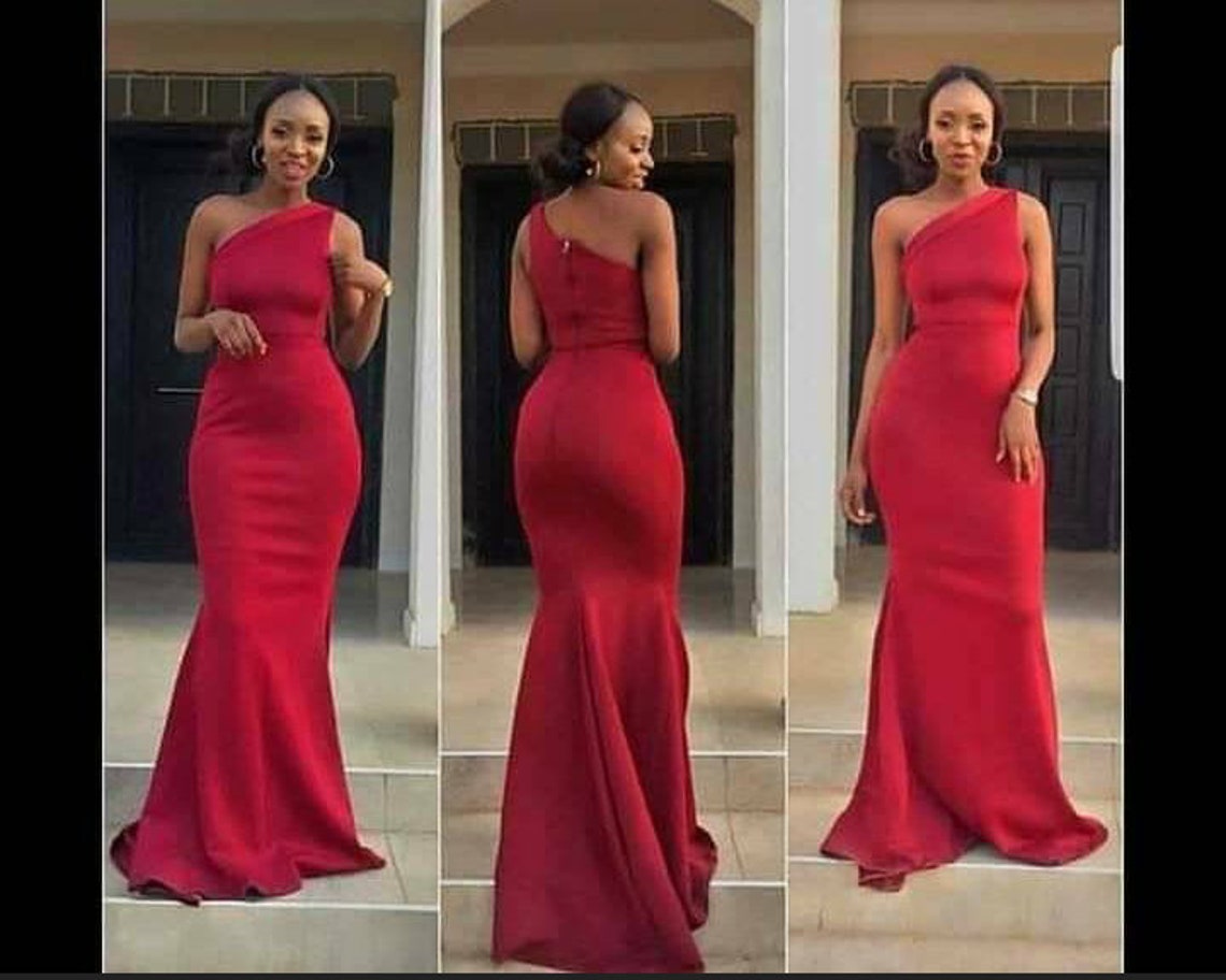 African Red Dress African Print Dress Red Mermaid Gown - Etsy