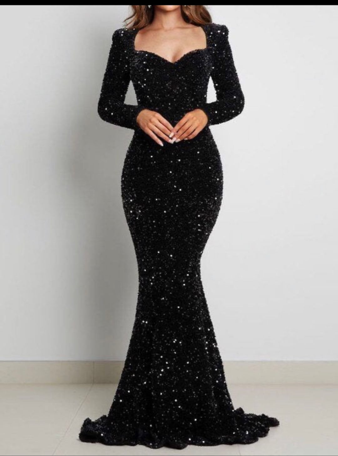 Black Prom Dresses, Black Sequence Dresses, Women Fashion Dress, Long ...