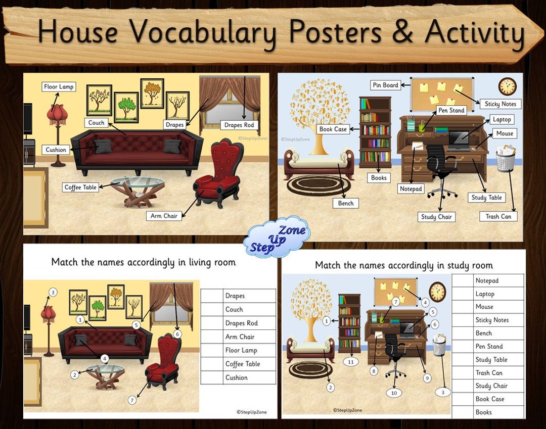 House Vocabulary Posterstoddler Learning Folderpreschool Learning ...